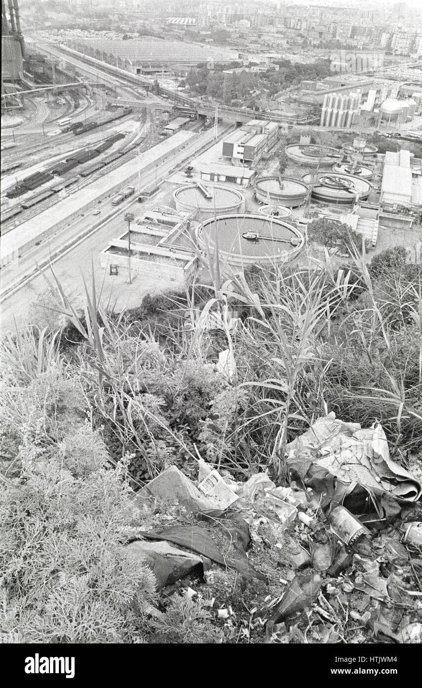 March 1981, Bagnoli, naples, Italy, View of Bagnoli with old farm Stock ...
