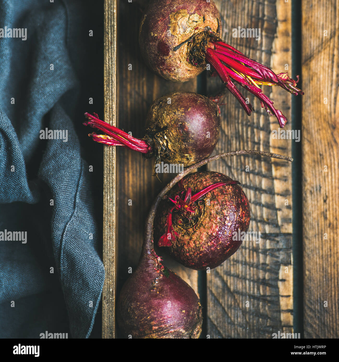 Raw organic purple beetroots in wooden box, square crop Stock Photo - Alamy