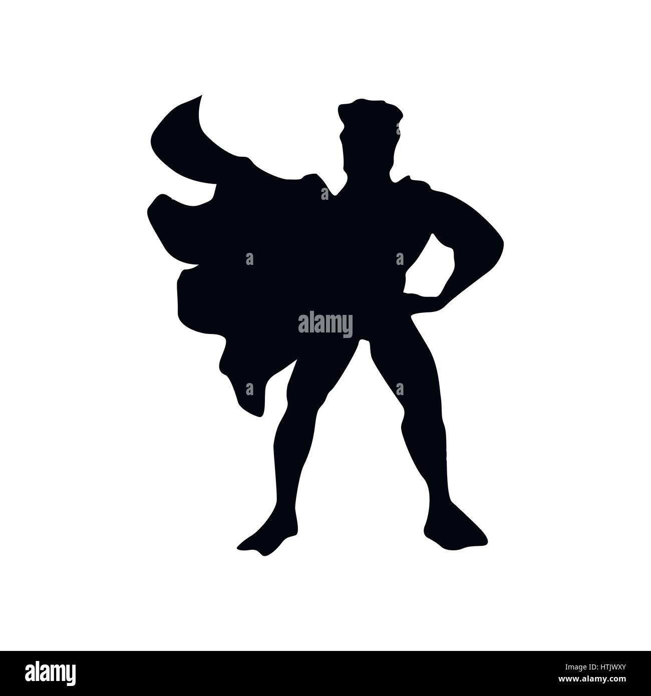 Superhero man silhouette Stock Vector Image & Art - Alamy
