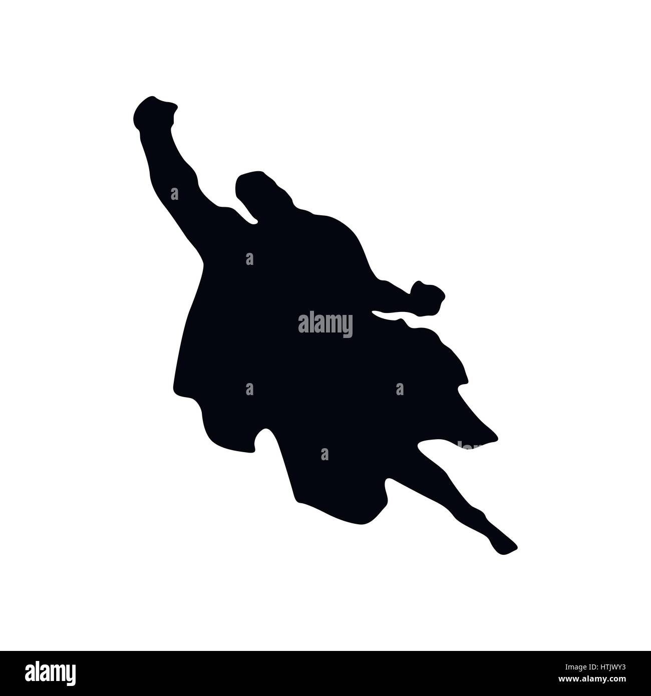 Superhero man silhouette Stock Vector Image & Art - Alamy