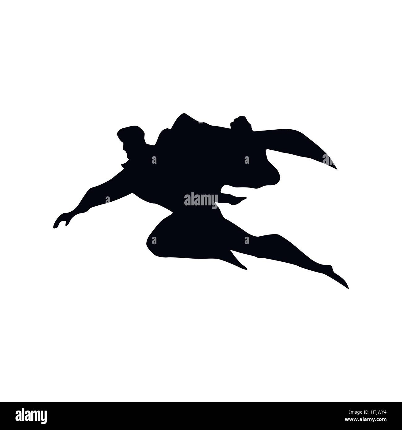 Superhero man silhouette Stock Vector Image & Art - Alamy