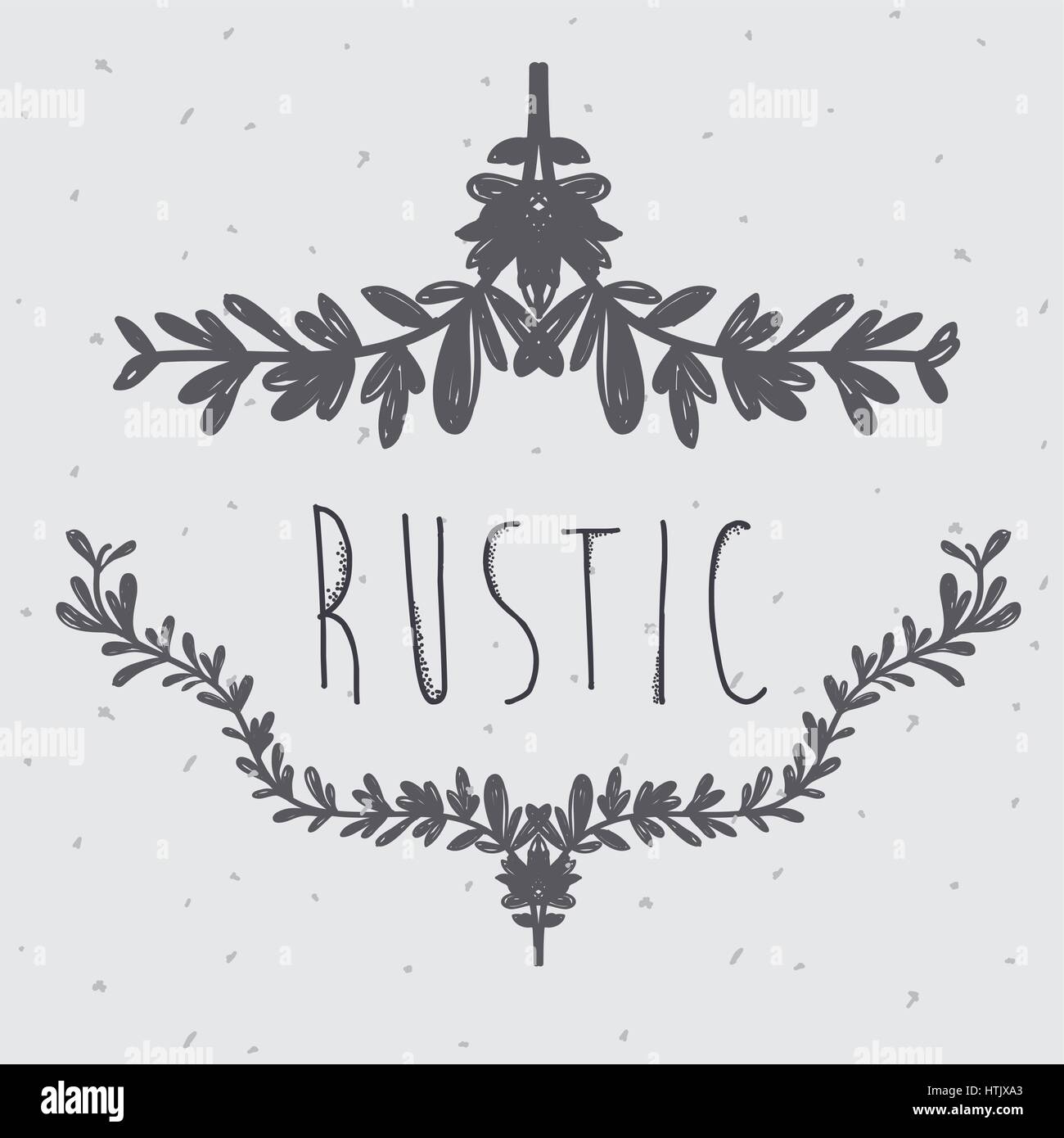 gray flowers design rustic icon Stock Vector Image & Art - Alamy