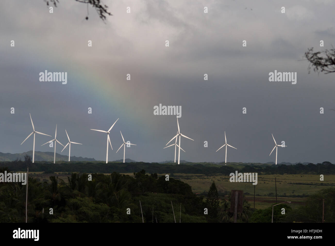 Rainbow and wind turbines hi-res stock photography and images - Alamy