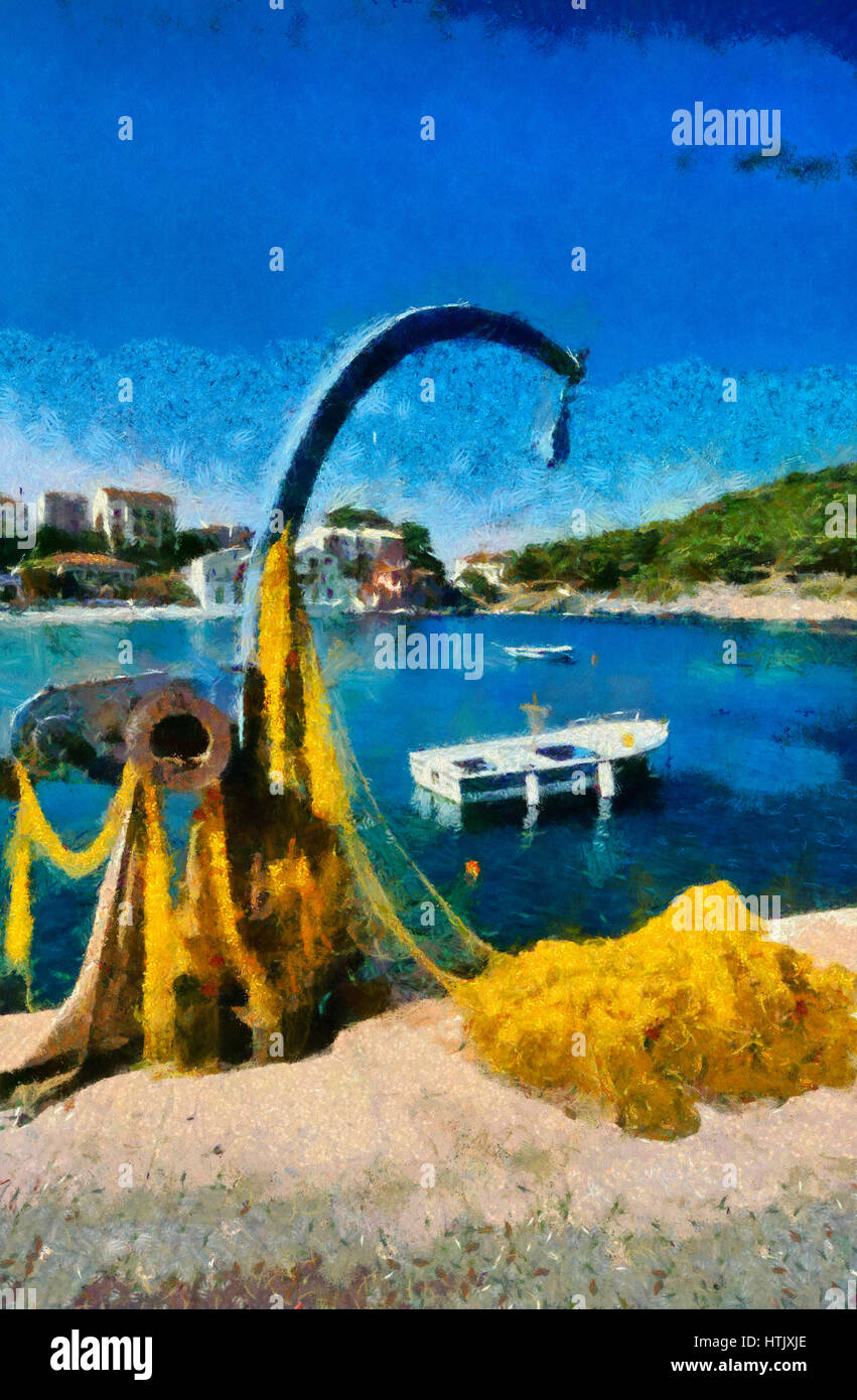 Asos village in Kefallonia island, Greece Stock Photo - Alamy