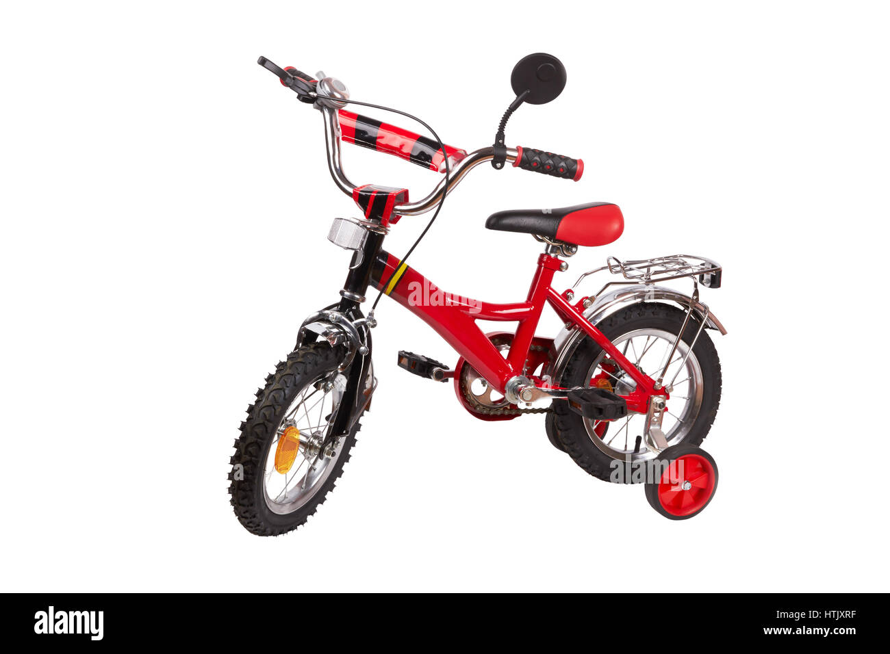red bicycle for children isolated on white background Stock Photo - Alamy