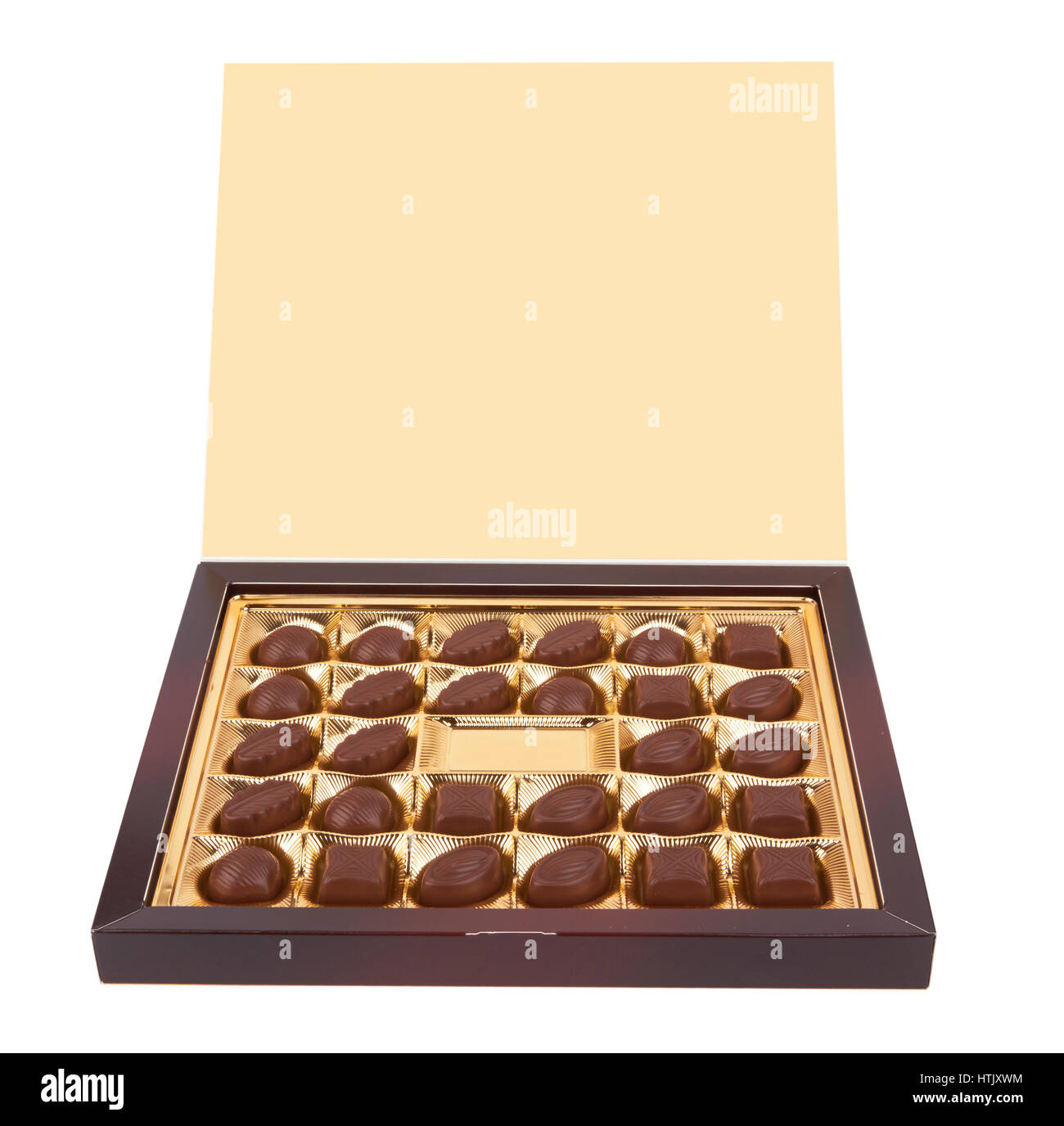 Box with chocolates isolated on a white background Stock Photo - Alamy