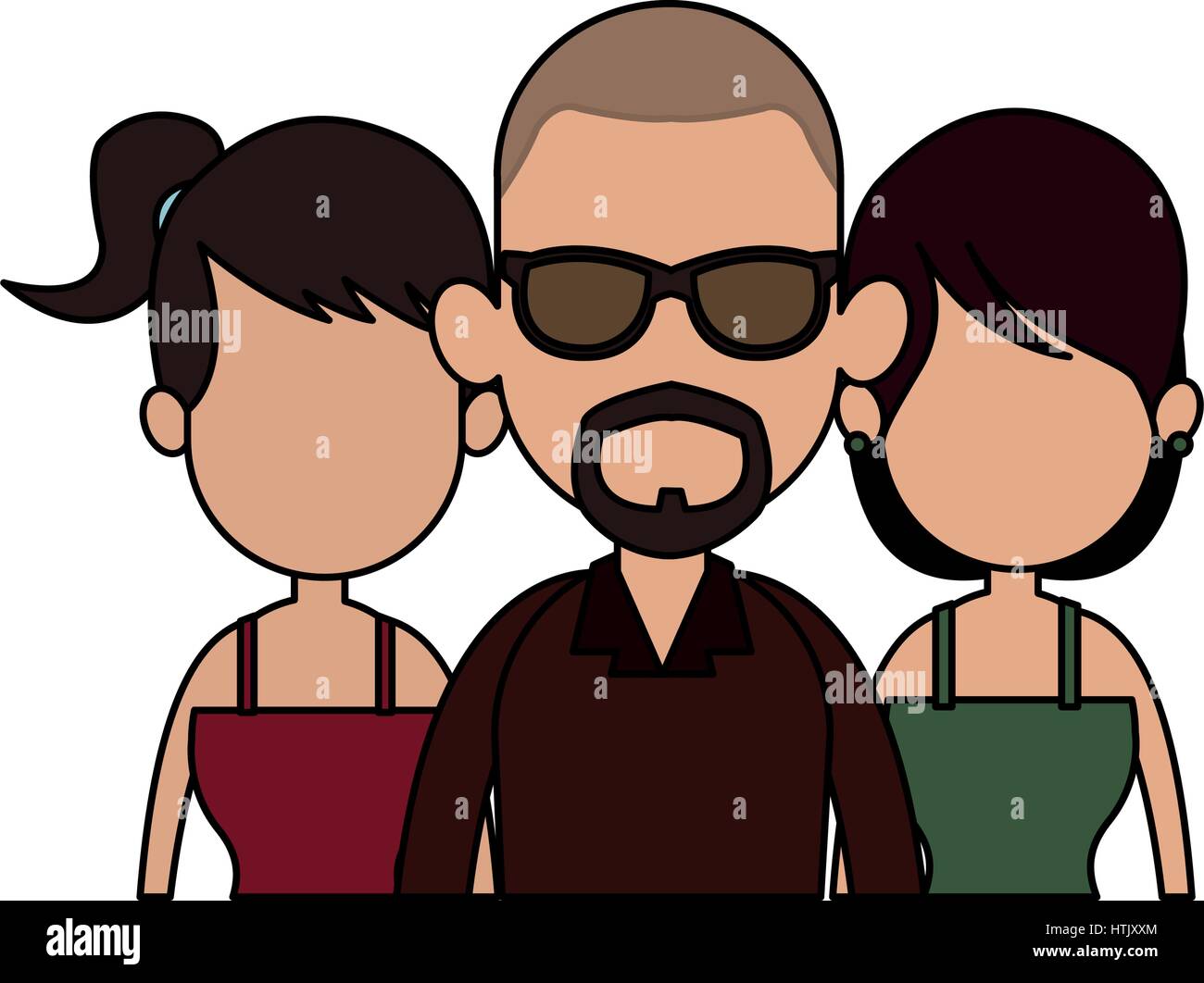 Three people cartoon hi-res stock photography and images - Alamy