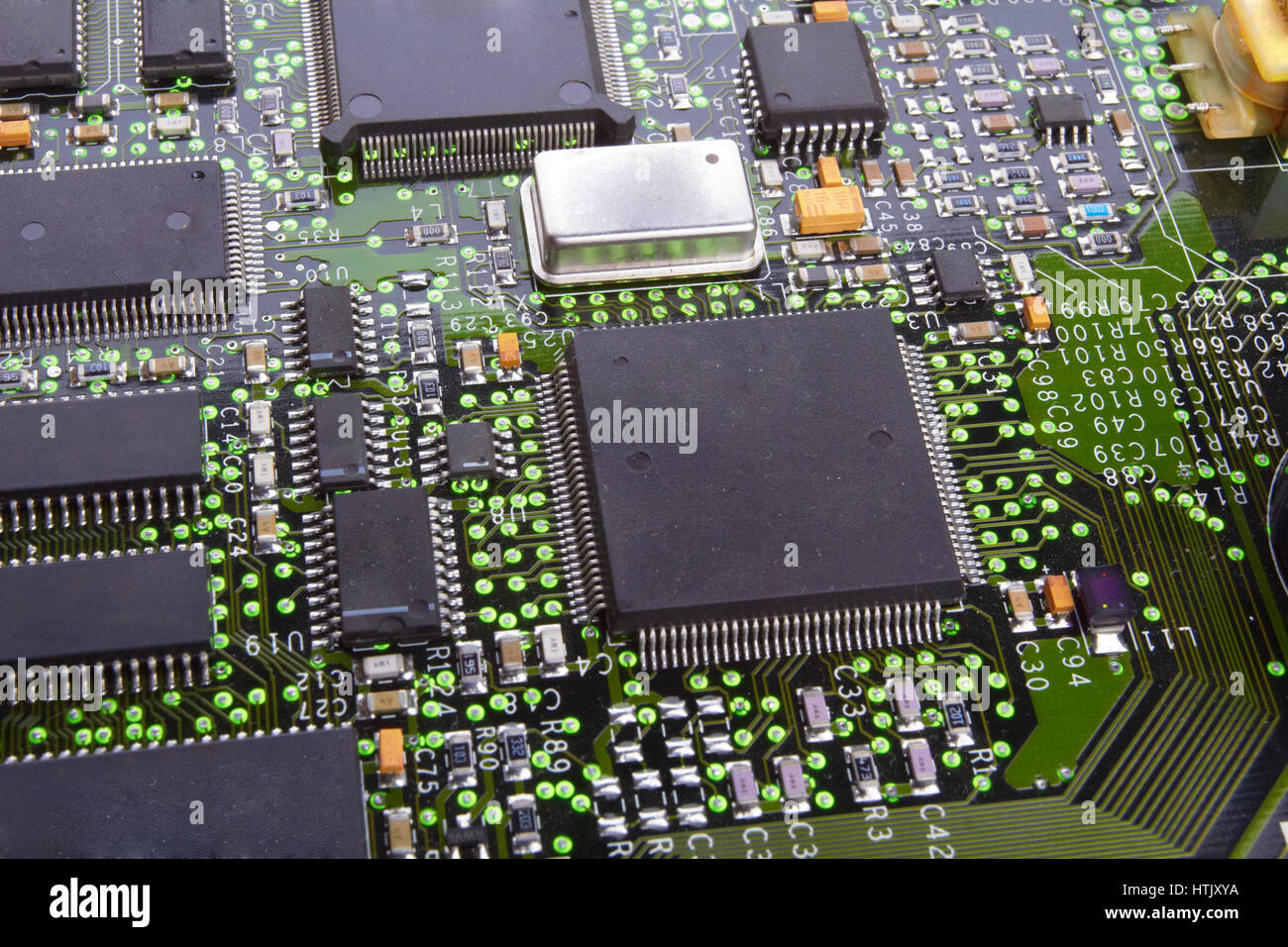 Detail of the front of a printed circuit board Stock Photo - Alamy