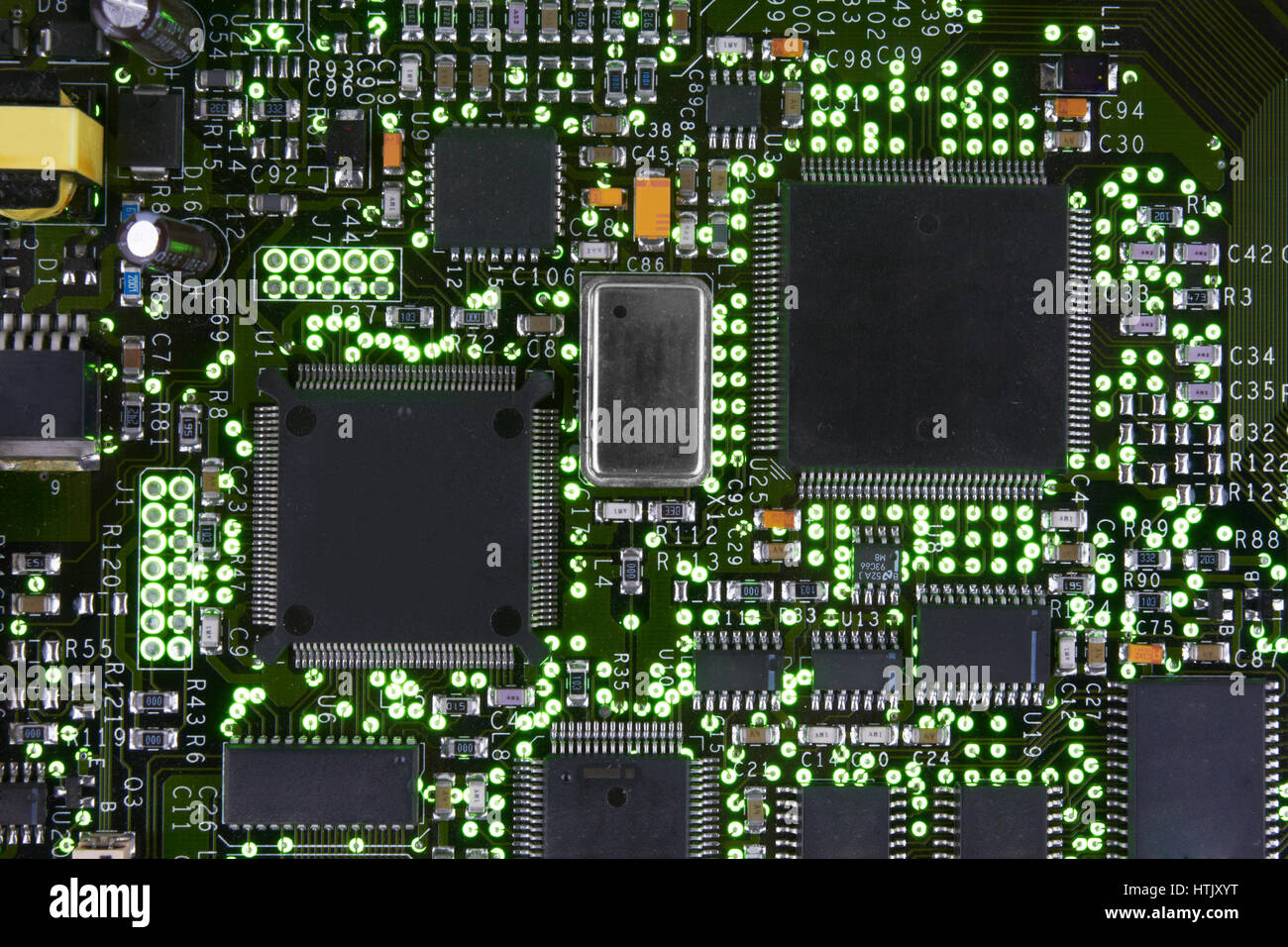 Detail of the front of a printed circuit board Stock Photo - Alamy