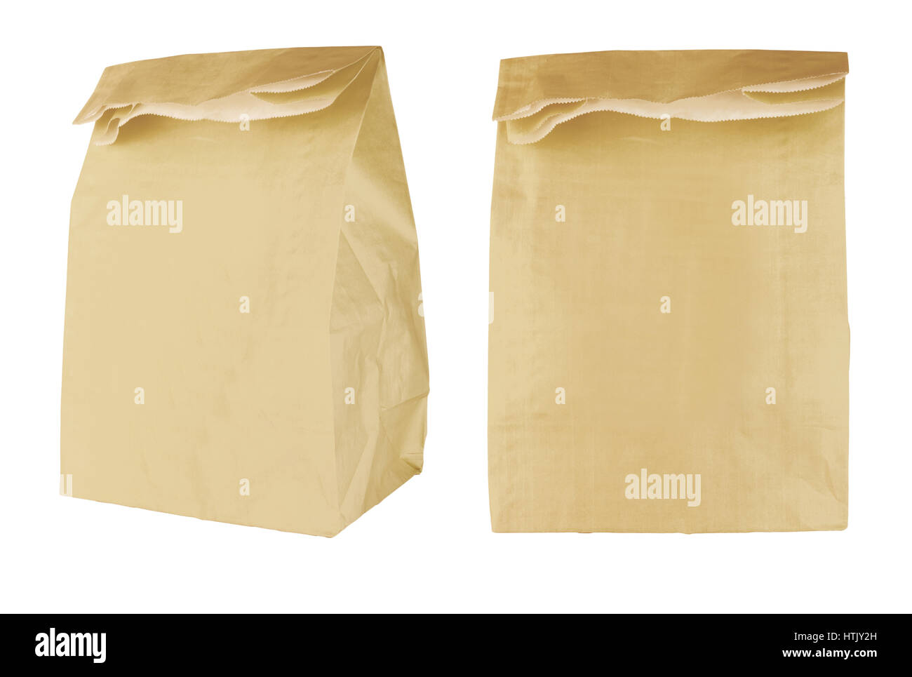 Brown paper bag isolated on white Stock Photo - Alamy