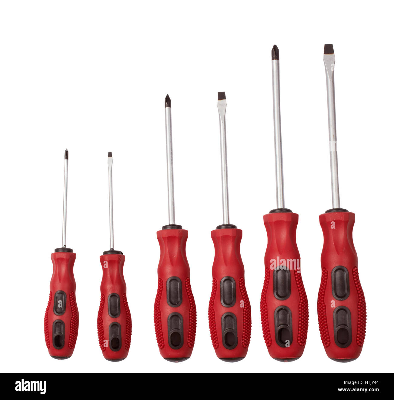 Red screw-drivers isolated on white background Stock Photo - Alamy