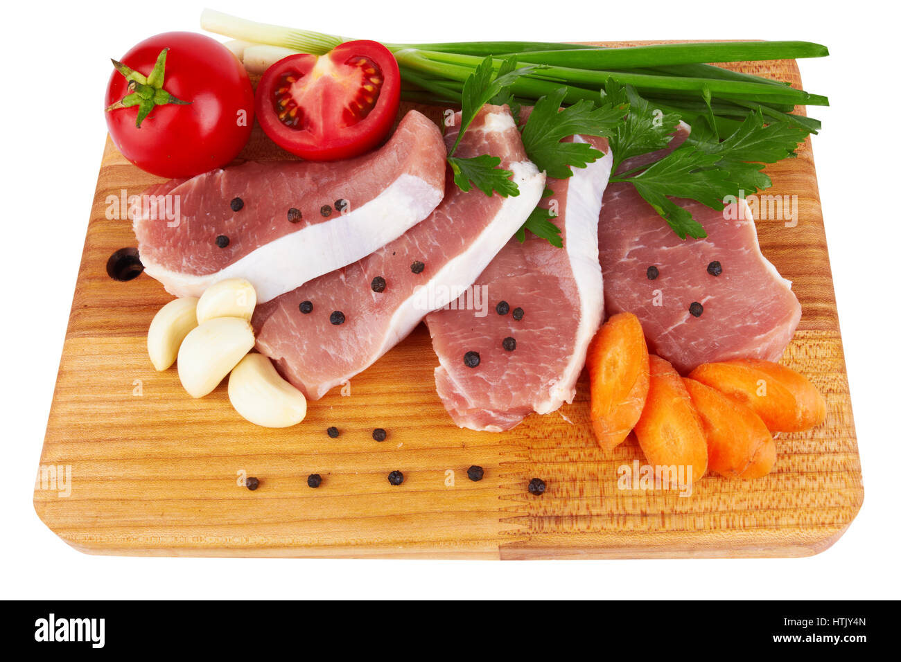 raw meat on a board Stock Photo - Alamy
