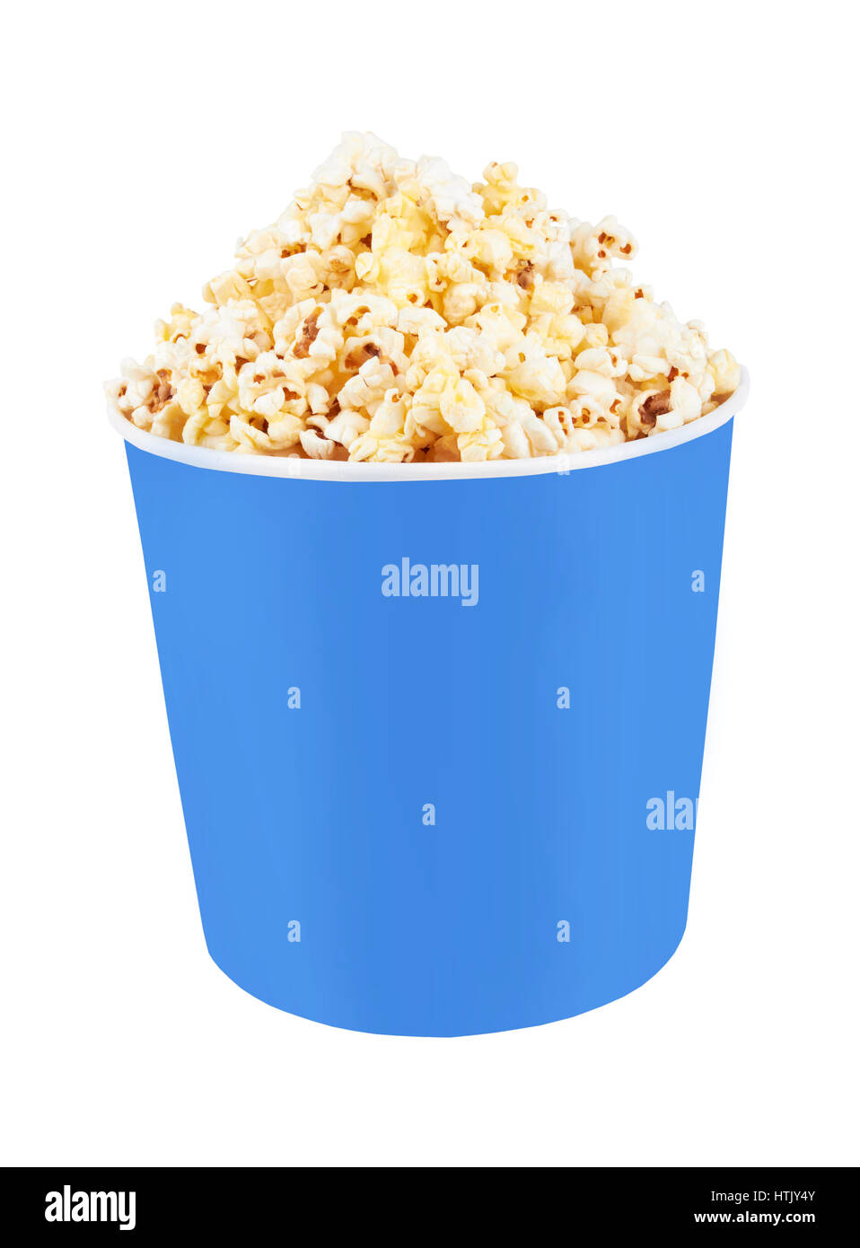 Full bucket of popcorn. Isolated on white Stock Photo - Alamy