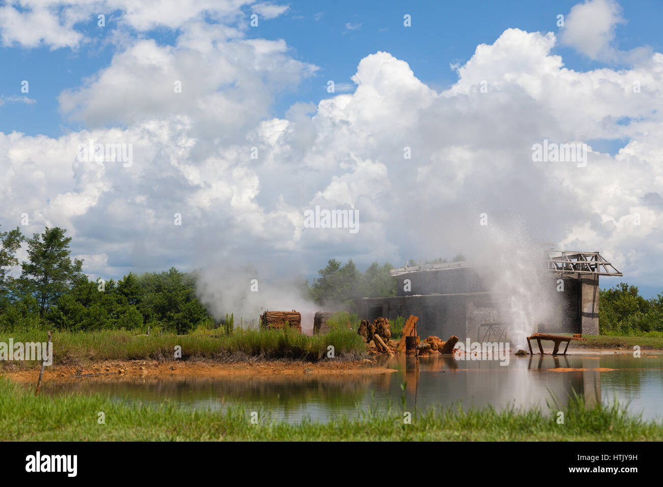Thermal wells in the south of Abkhazia, in the village of Kyndyg Stock ...