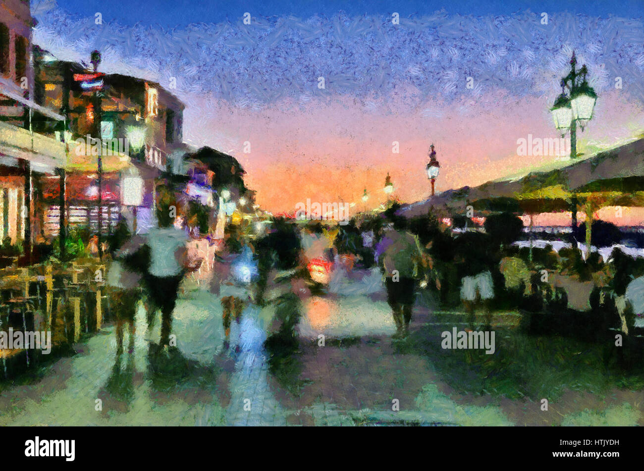 Sunset in Lefkada town, Lefkada island, Greece Stock Photo - Alamy