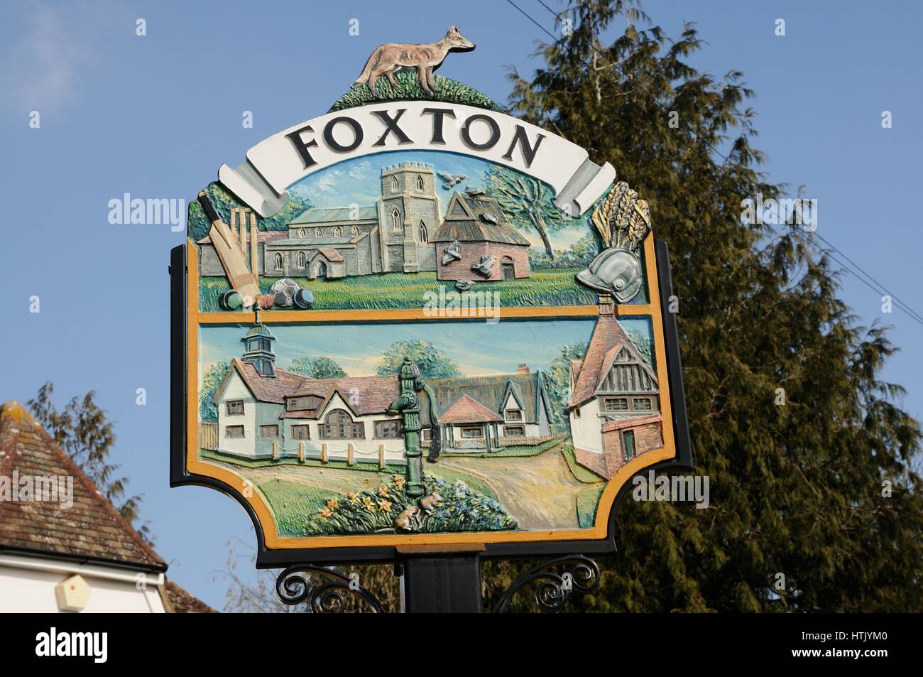 Village Sign, Foxton, Cambridgeshire Stock Photo - Alamy