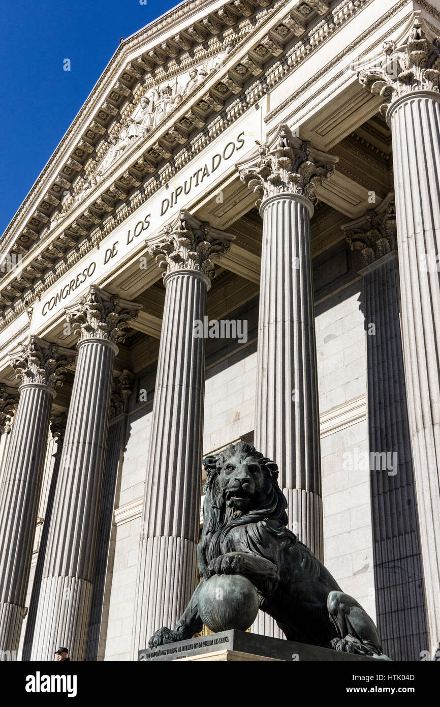 Palacio de Las Cortes (Palace of the Parliament), The Spanish Congress ...