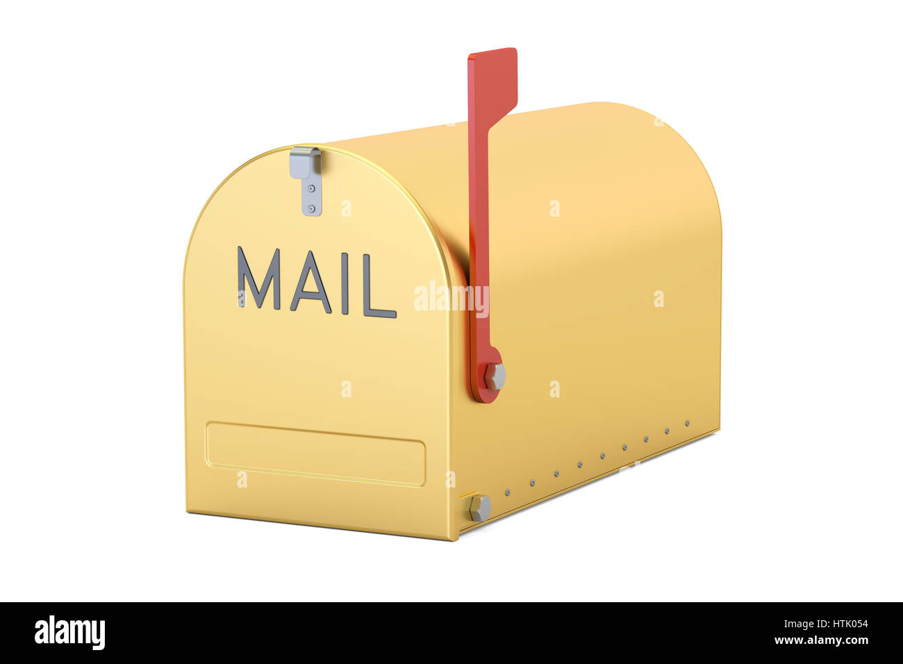 Gold Mailbox, 3D rendering isolated on white background Stock Photo - Alamy
