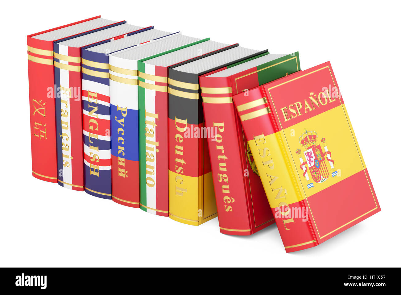 Languages Books, 3D rendering isolated on white background Stock Photo ...