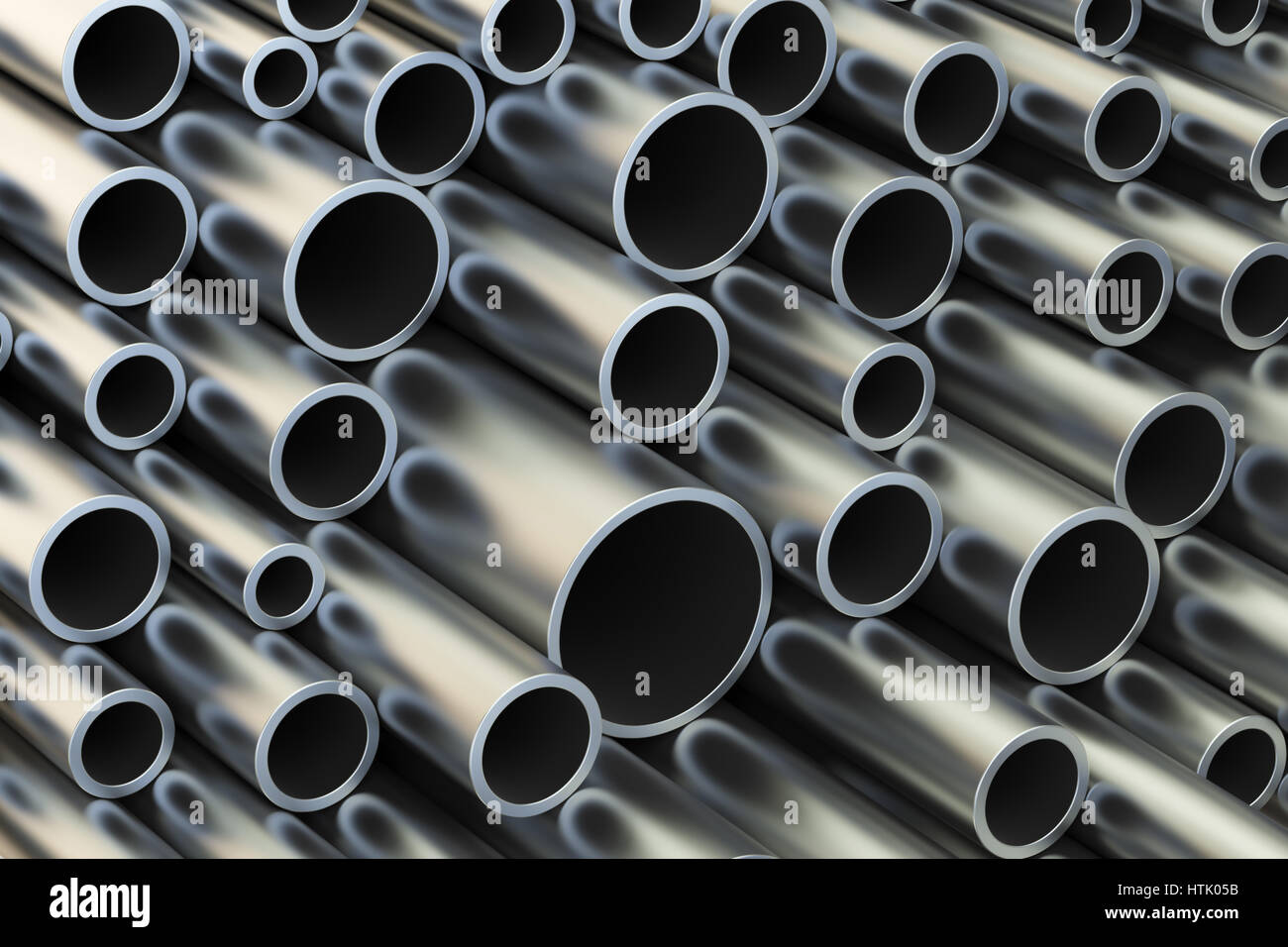 steel pipes background, 3D rendering Stock Photo - Alamy