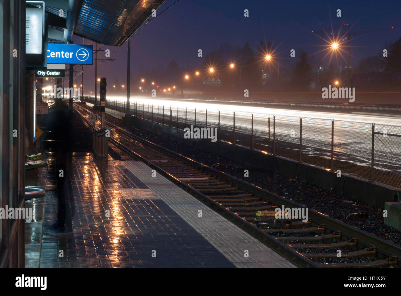 Metro at night in Portland, OR Stock Photo - Alamy