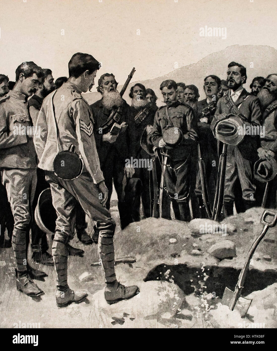 Boers singing psalms over the graves of the British dead during the ...