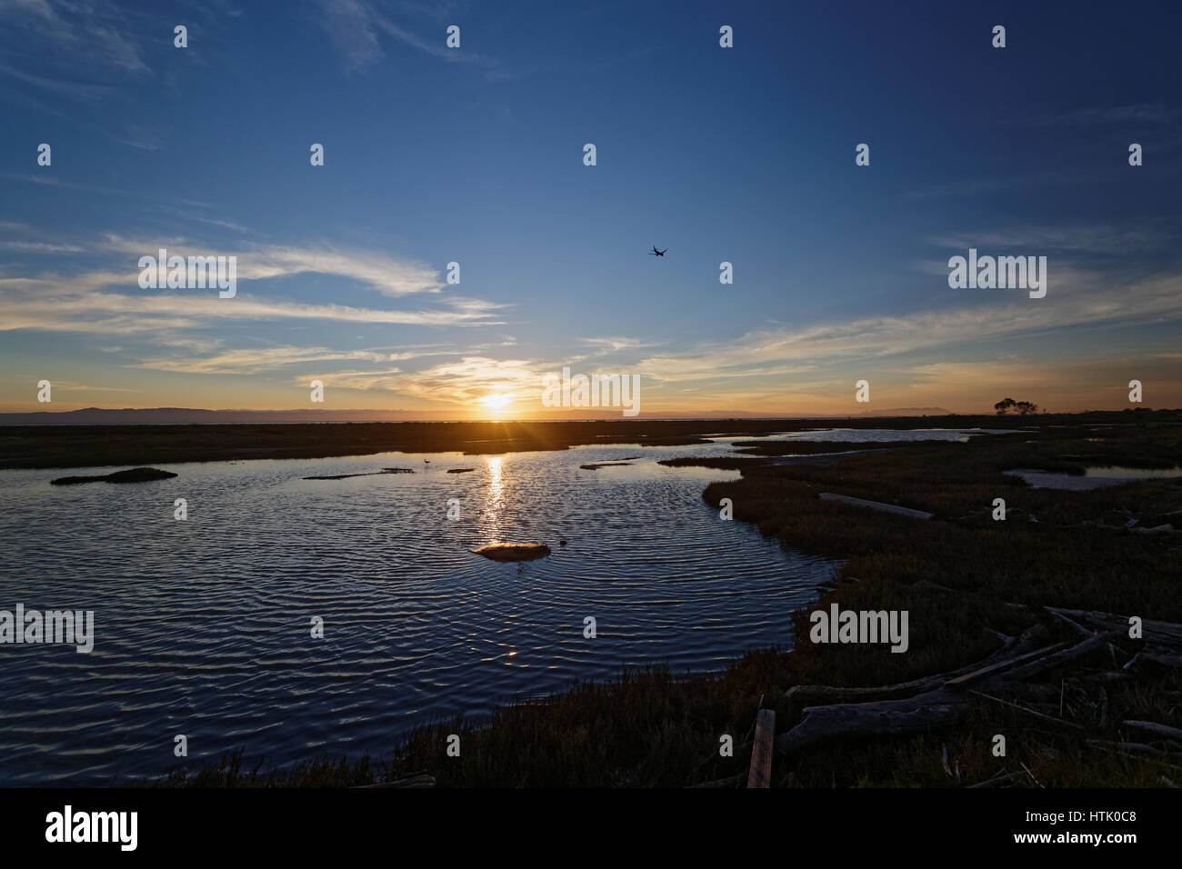 A Sunset Day in the Shoreline Stock Photo - Alamy