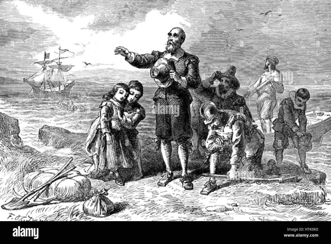 PILGRIMS: LANDING OF THE PILGRIMS Stock Photo - Alamy