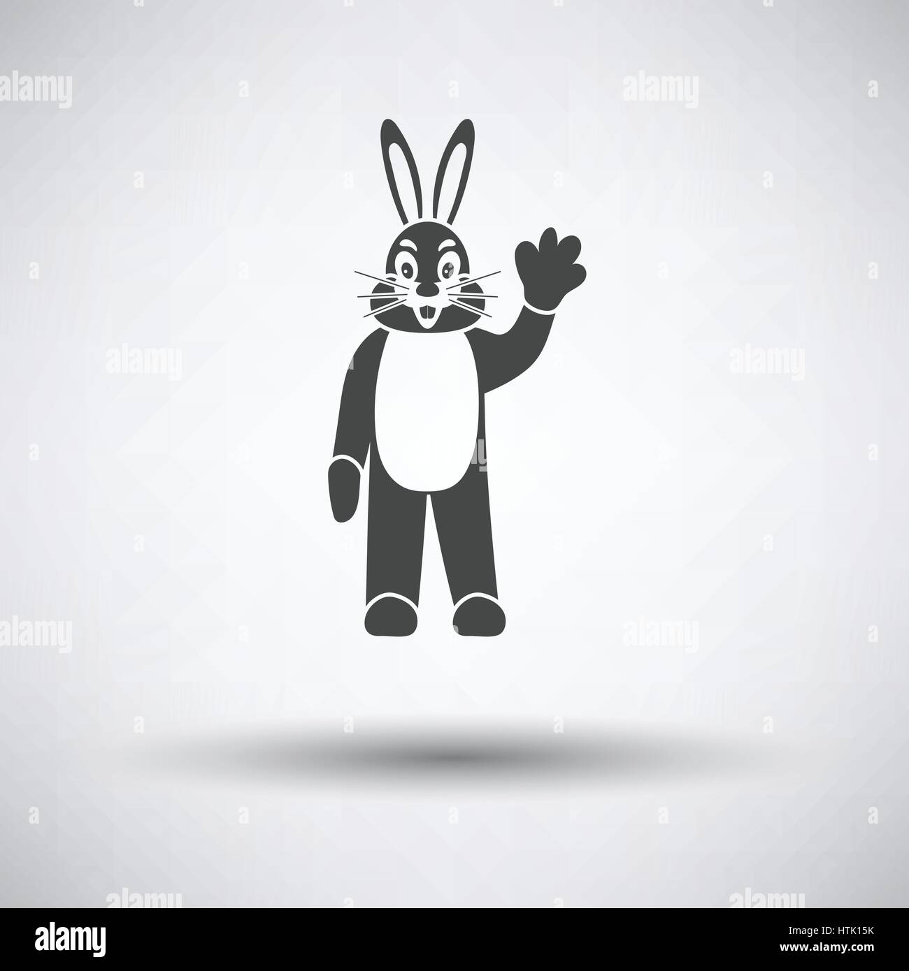 Hare puppet doll icon on gray background, round shadow. Vector ...
