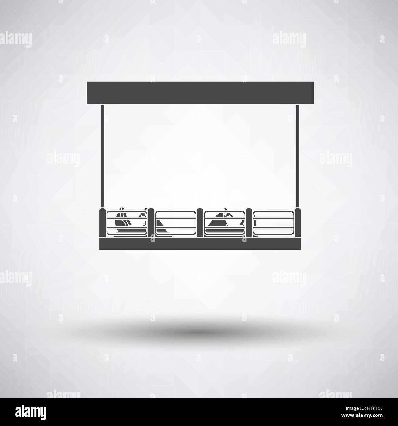 Bumper cars icon on gray background, round shadow. Vector illustration ...