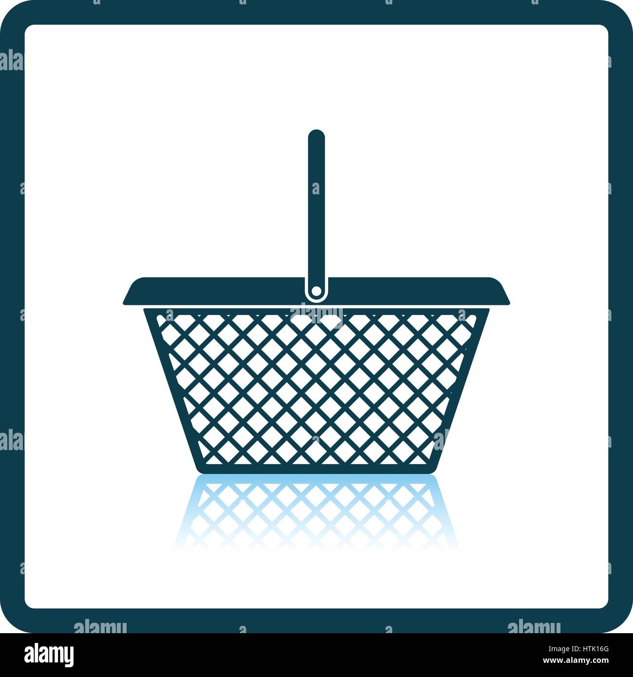 Supermarket shoping basket icon. Shadow reflection design. Vector ...