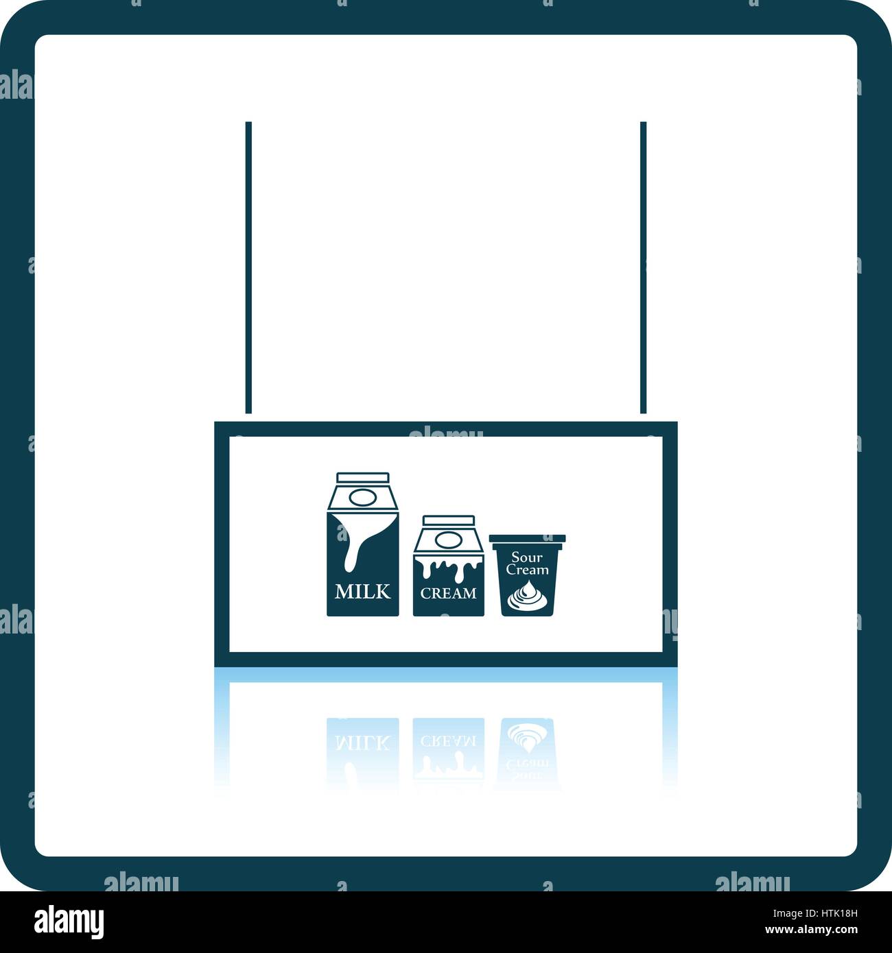 Milk market department icon. Shadow reflection design. Vector ...