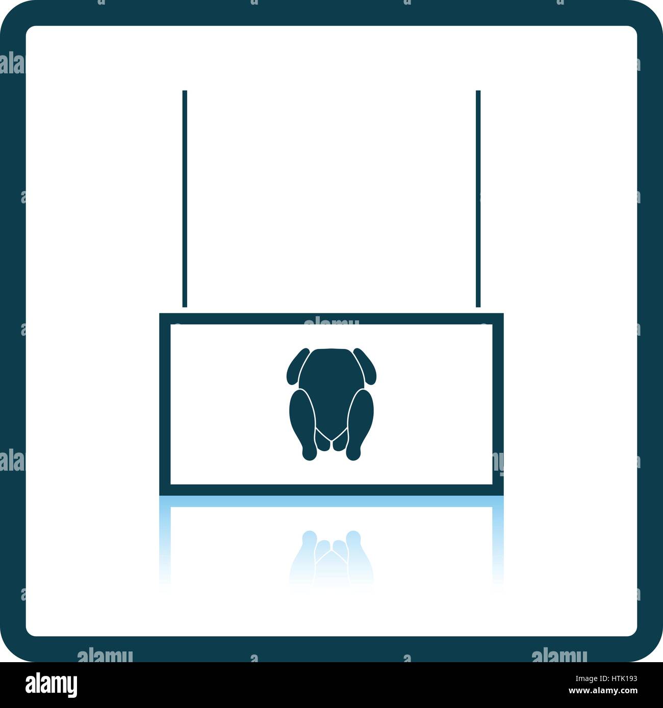 Poultry market department icon. Shadow reflection design. Vector ...