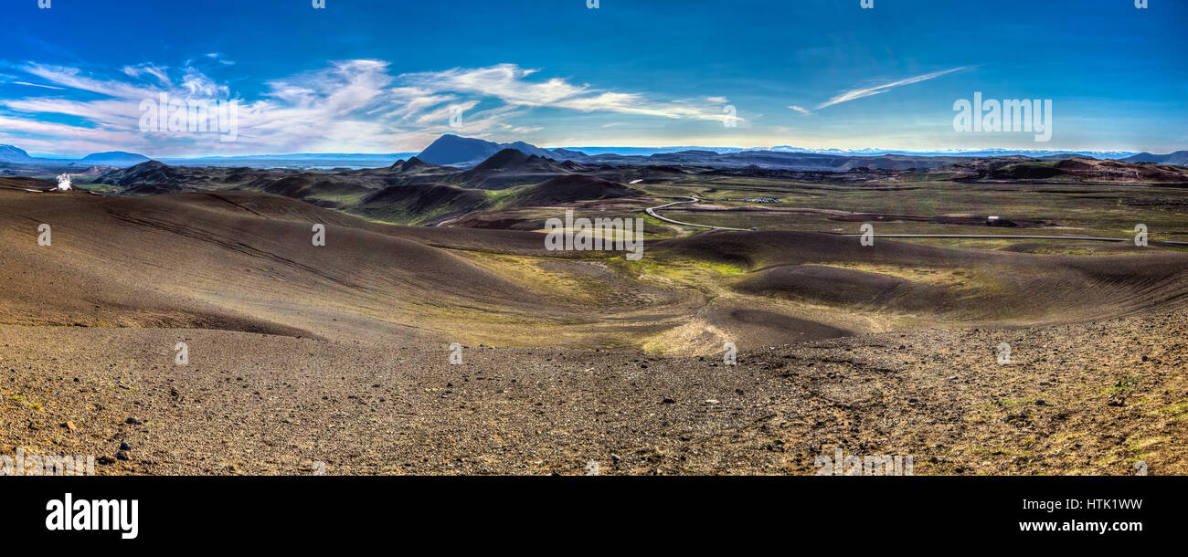 The volcanic landscape around the Krafla volcano in Iceland Stock Photo ...