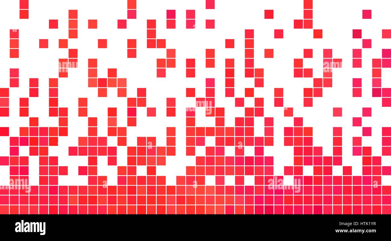 abstract vector square pixel mosaic background - red Stock Vector Image ...