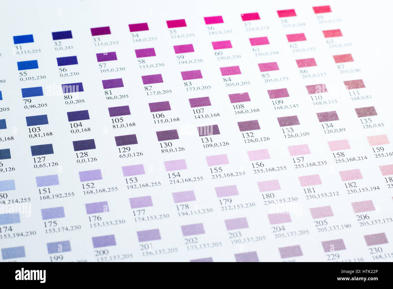 Chart of color hi-res stock photography and images - Alamy