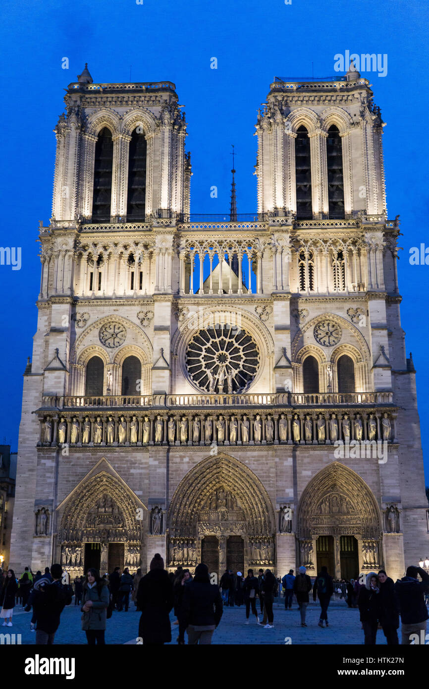 Cathedral Notre-Dame de Paris (1163-1345) and the Seine river, France ...