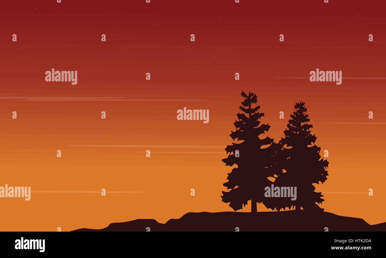 Silhouette of tree style landscape Stock Vector Image & Art - Alamy