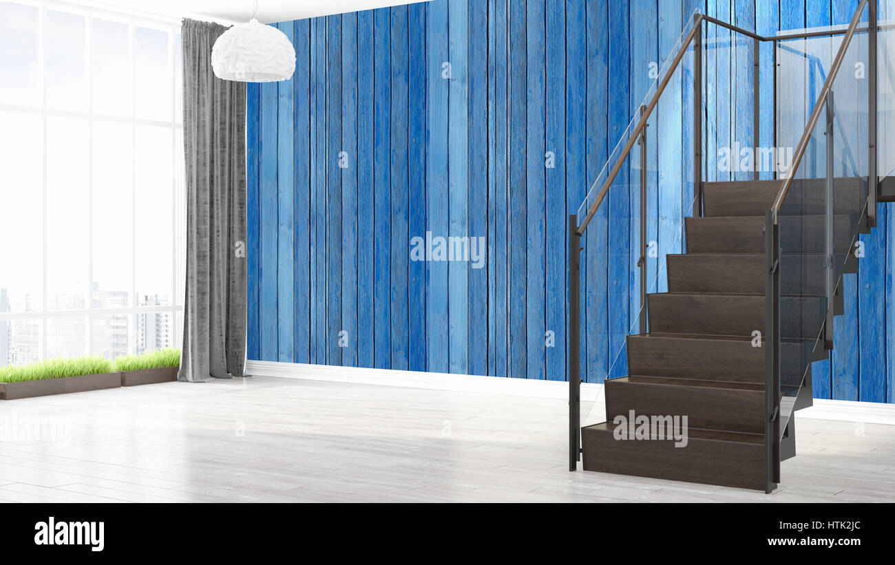 Modern bright interior . 3D rendering Stock Photo - Alamy