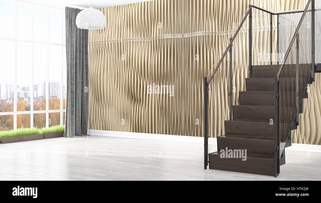 Modern bright interior . 3D rendering Stock Photo - Alamy