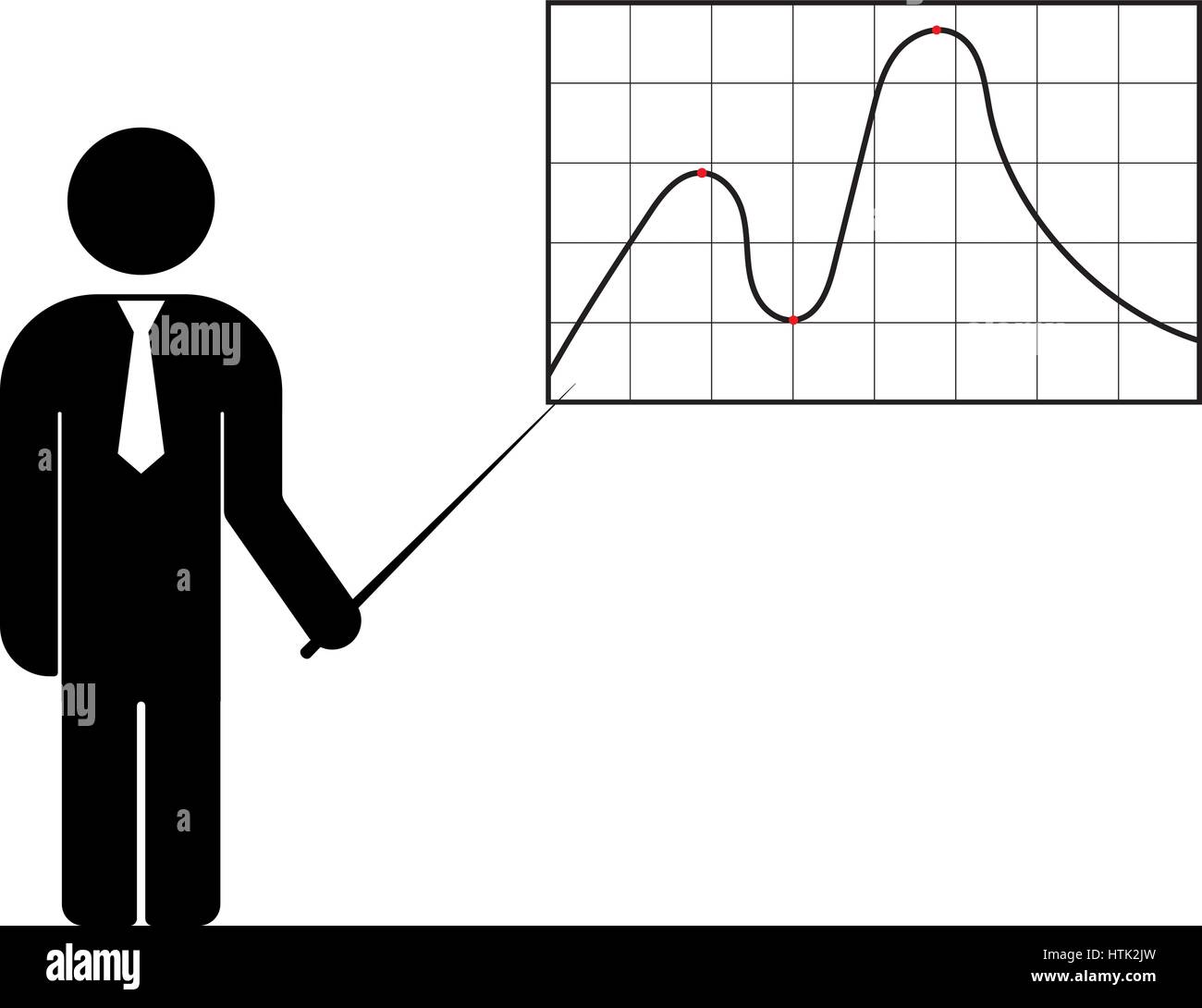 Man standing with pointer icon. Scheme and Diagram symbol. Presentation ...