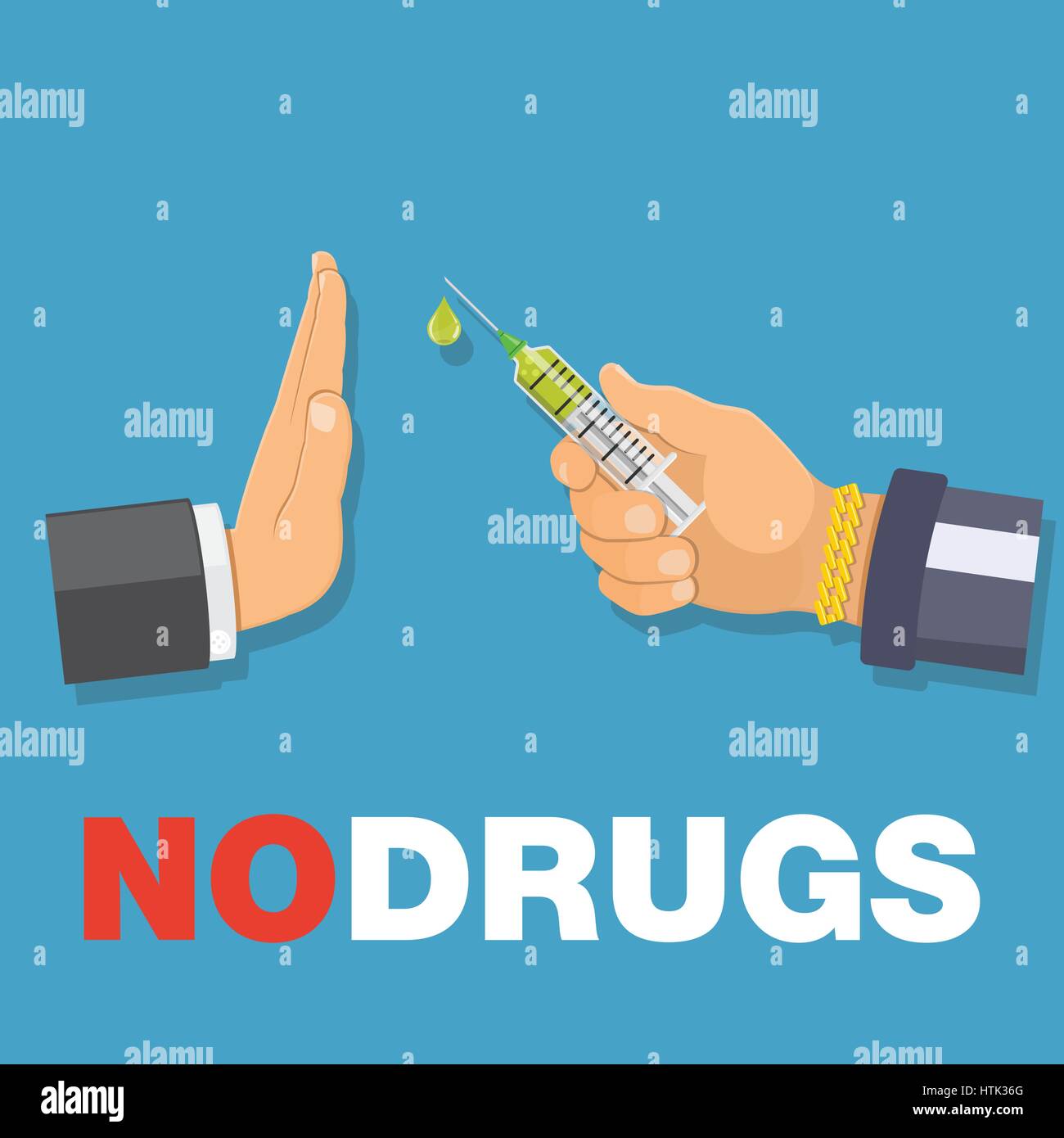 stop drugs concept, drug dealer hand offers the drug in the syringe ...