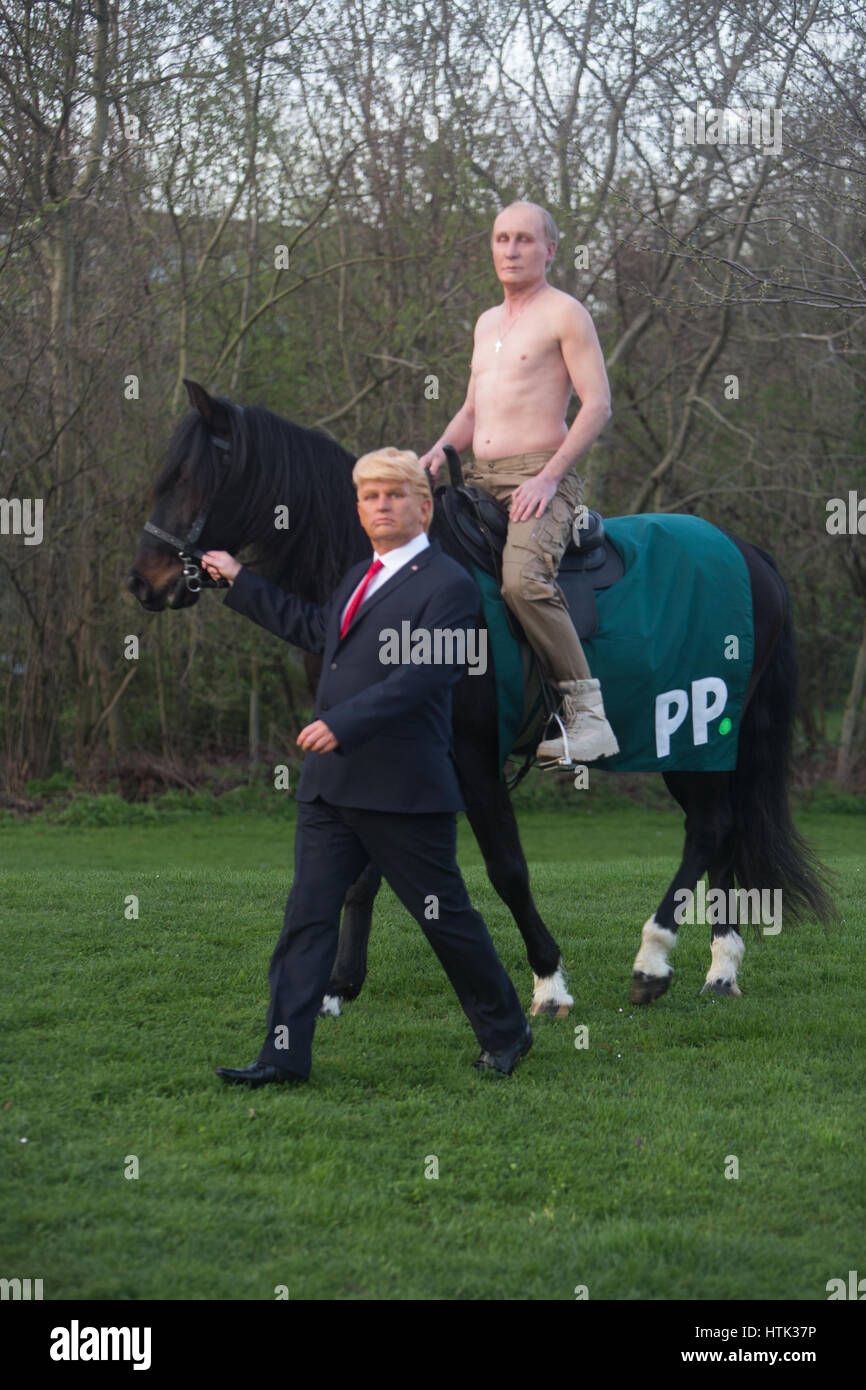 Prosthetic make up portraying presidents vladimir putin hi-res stock ...