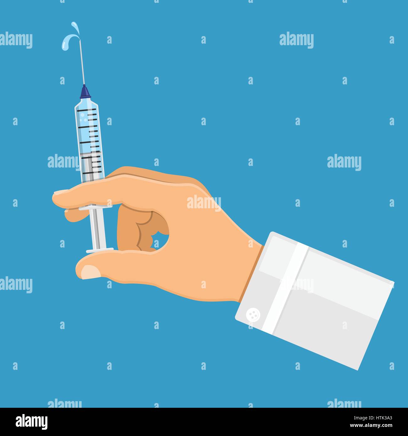 Doctor holding syringe in hand Stock Vector Image & Art - Alamy