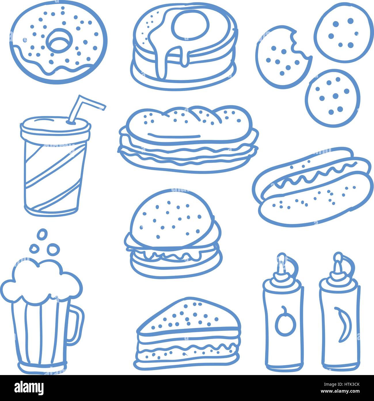 Doodle of food element vector art Stock Vector Image & Art - Alamy