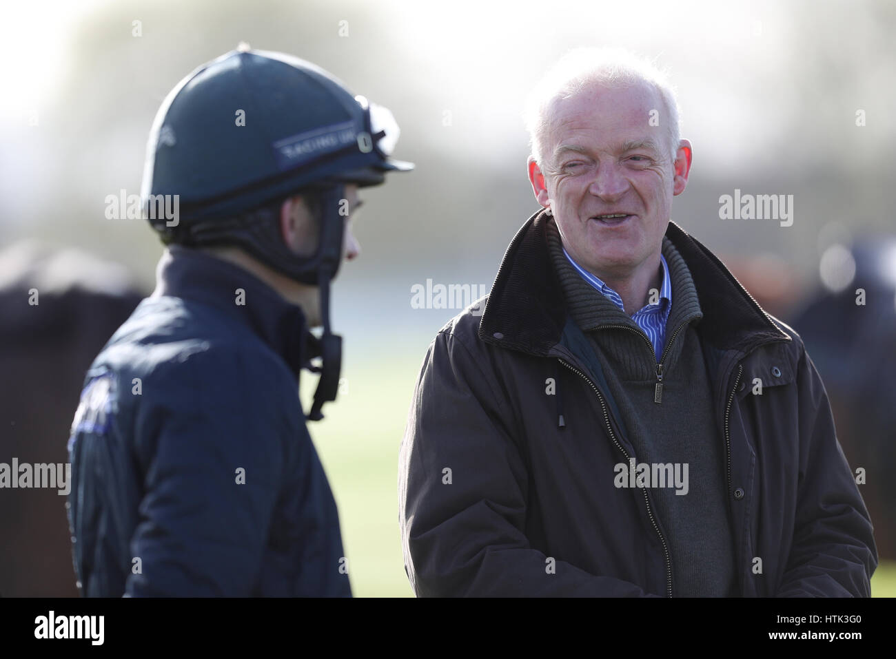 Trainer Willie Mullins with Ruby Walsh on the gallops at Cheltenham ...