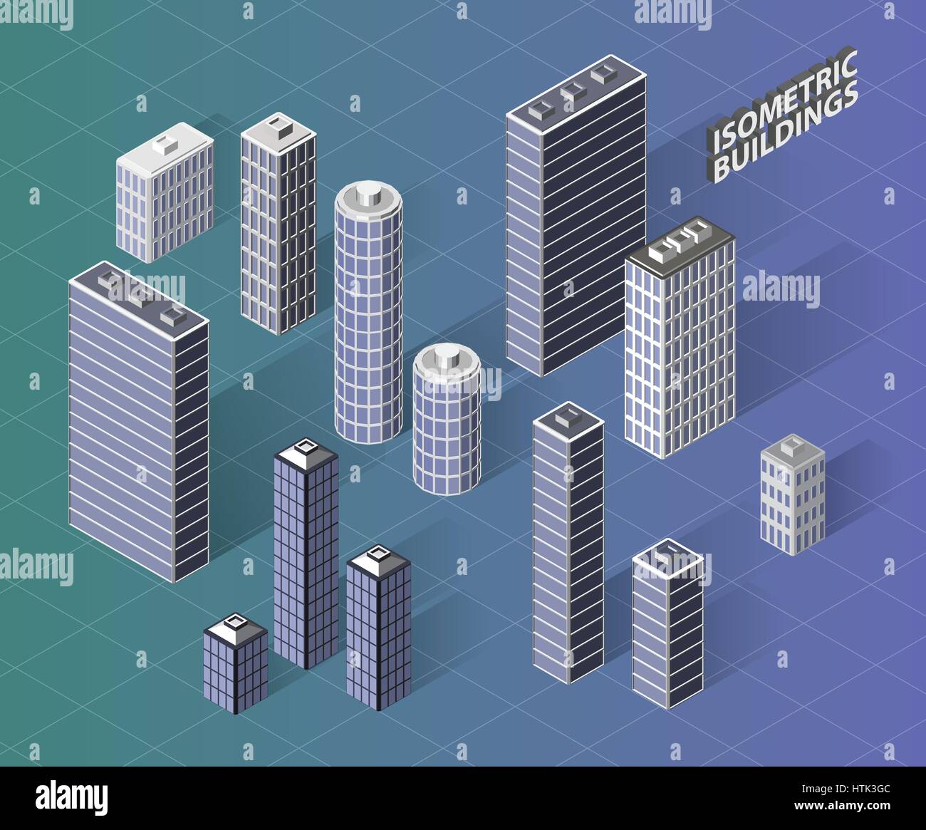 Vector isometric buildings set Stock Vector Image & Art - Alamy