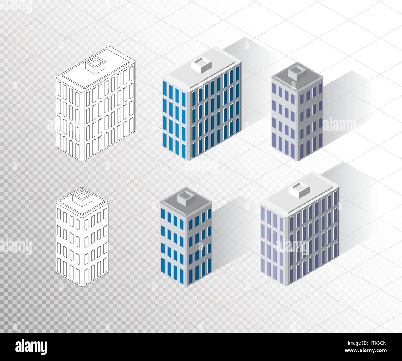 Vector isometric buildings set Stock Vector Image & Art - Alamy