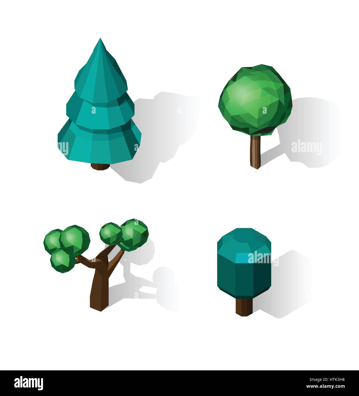 Isometric vector tree set. Landscape constructor kit Stock Vector Image & Art - Alamy