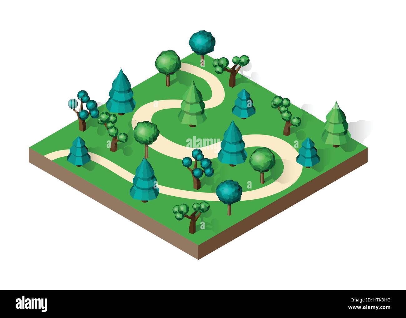 Isometric view projection summer landscape Stock Vector Image & Art - Alamy